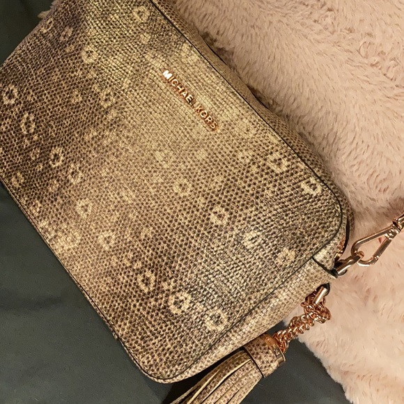 Bags | Pink Snakeskin Michael Kors Crossbody Handbag | Poshmark
